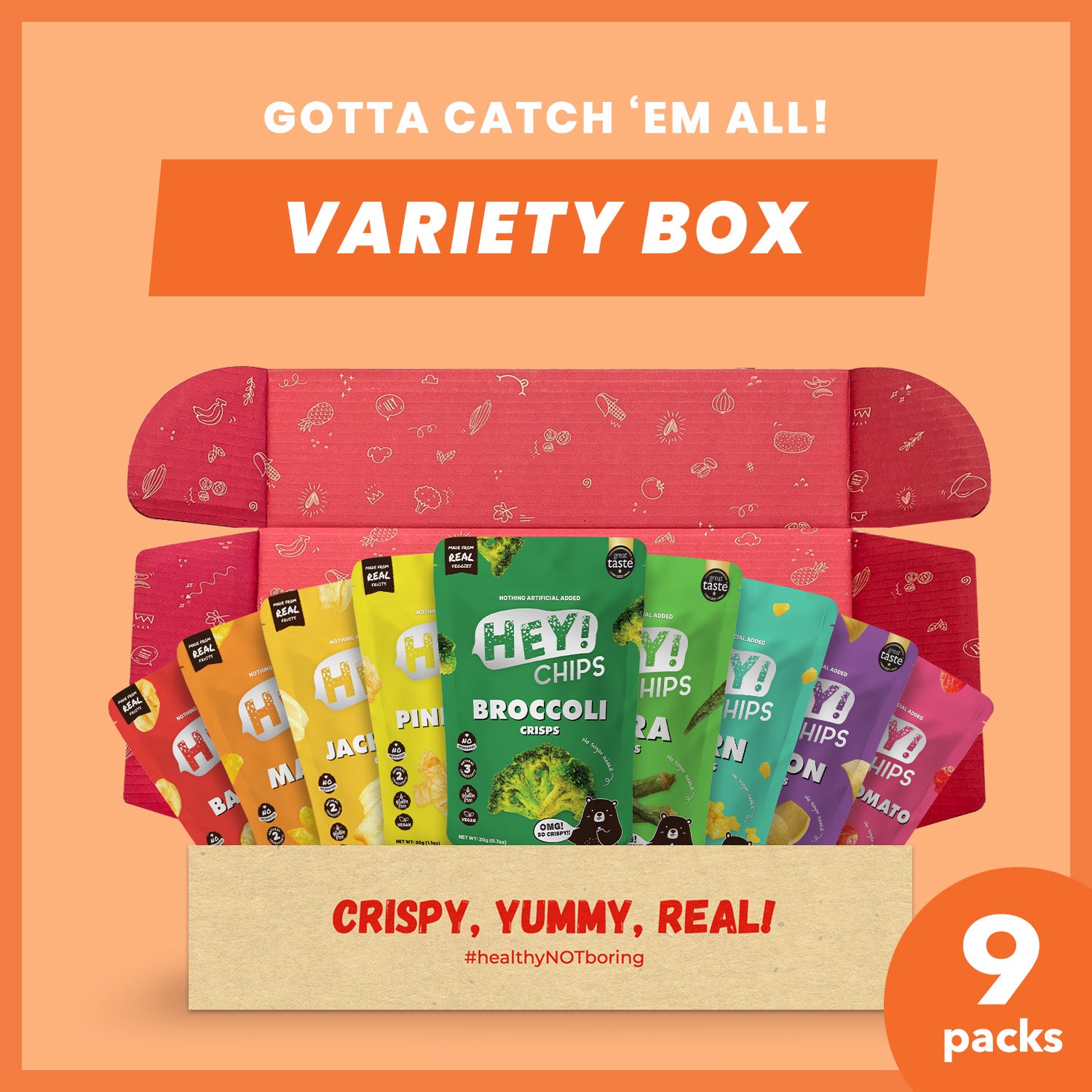 Hey! Chips Variety Box | Award-winning Healthy Low-Carb Snack Box from Singapore