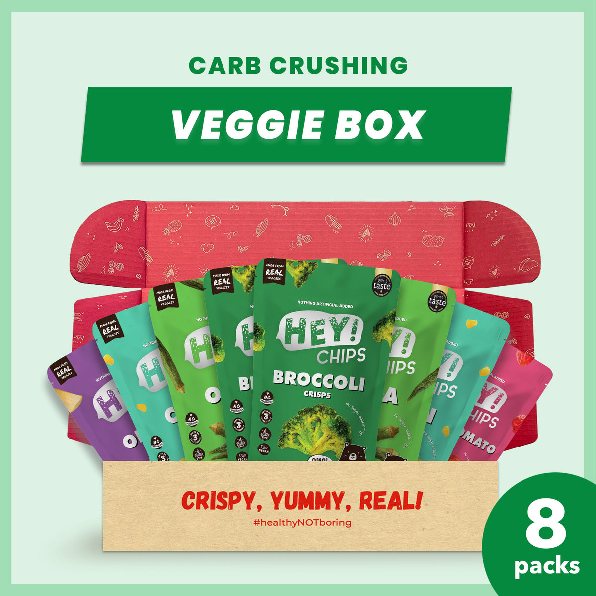 Hey! Chips Veggie Box | Award-winning Healthy Low-Carb Snack from Singapore